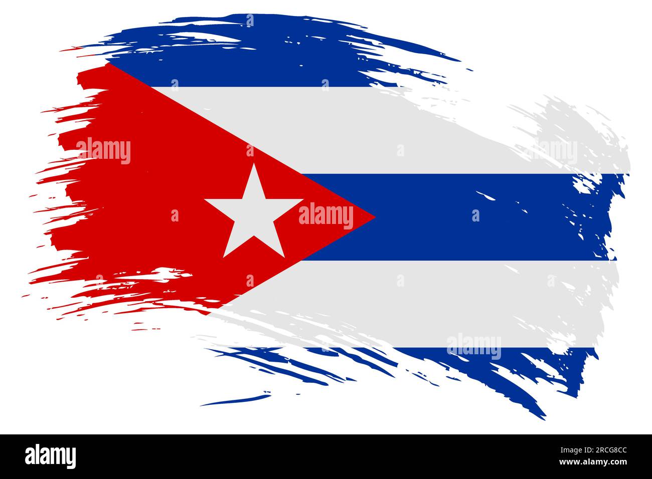 Cuba brush stroke flag vector background. Hand drawn grunge style Cuban ...
