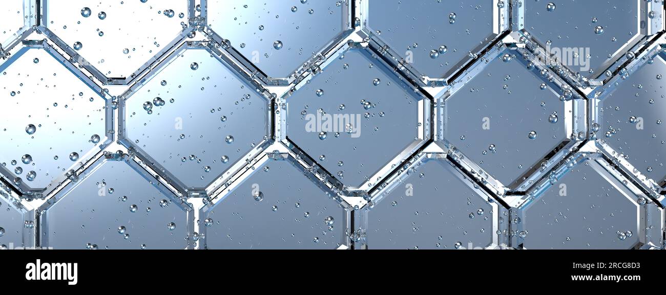 Hexagonal pattern Cool, fresh, transparent Water-like abstract, elegant ...