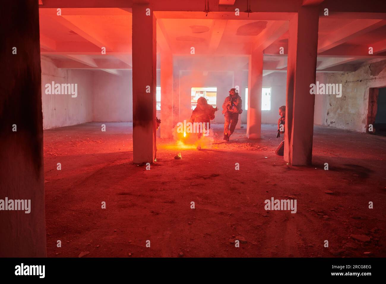 A group of professional soldiers bravely executes a dangerous rescue ...