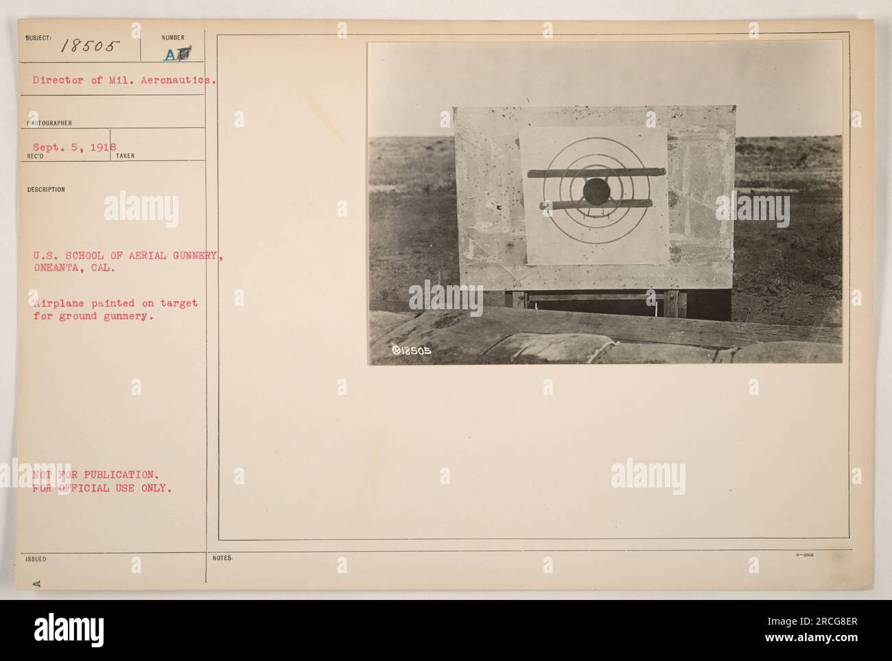 Image taken at the U.S. School of Aerial Gunnery in Oneonta, California ...