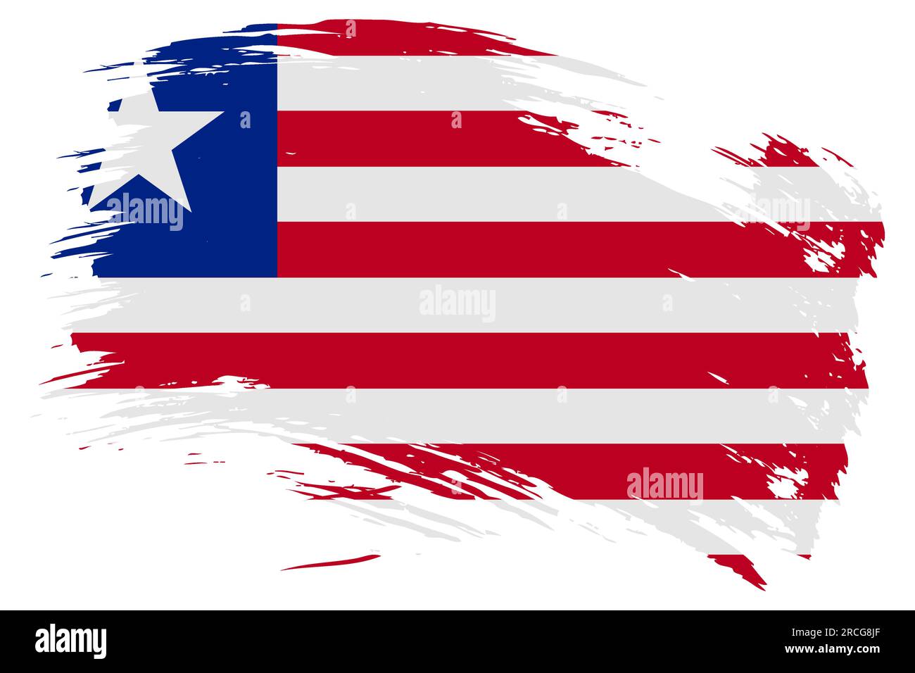 Liberia brush stroke flag vector background. Hand drawn grunge style ...