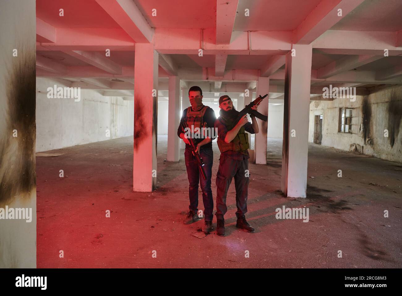 An abandoned building serves as the stronghold for a team of terrorists ...