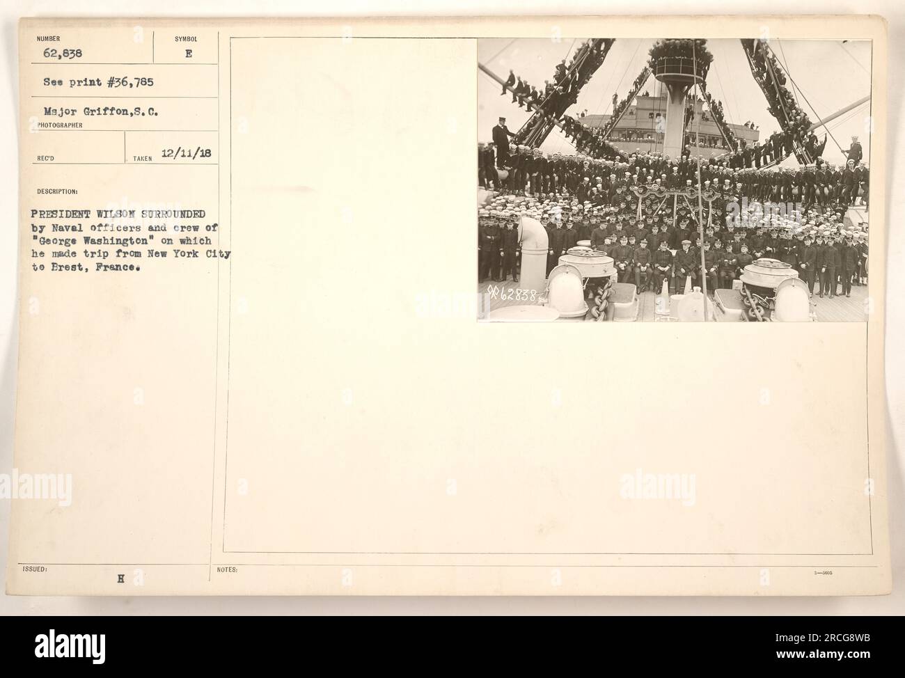 President Wilson, along with Naval officers and the crew of the "George ...