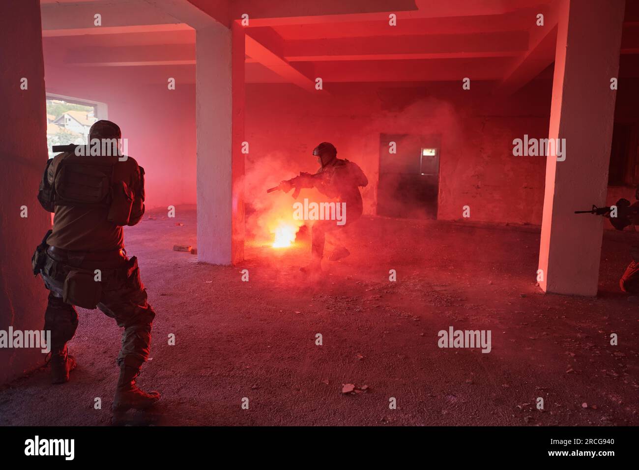 A group of professional soldiers bravely executes a dangerous rescue ...