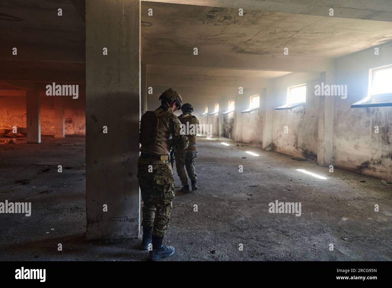 A group of professional soldiers bravely executes a dangerous rescue ...