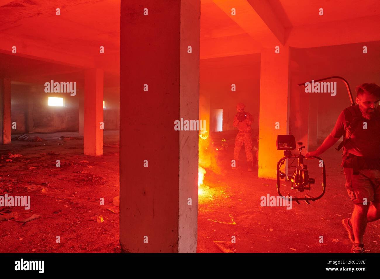 A professional cameraman captures the intense moments as a group of ...