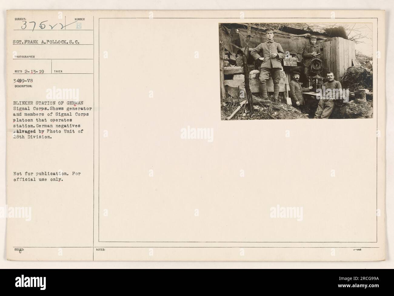 GERMAN SIGNAL CORPS: This photo shows the blinker station of the German ...