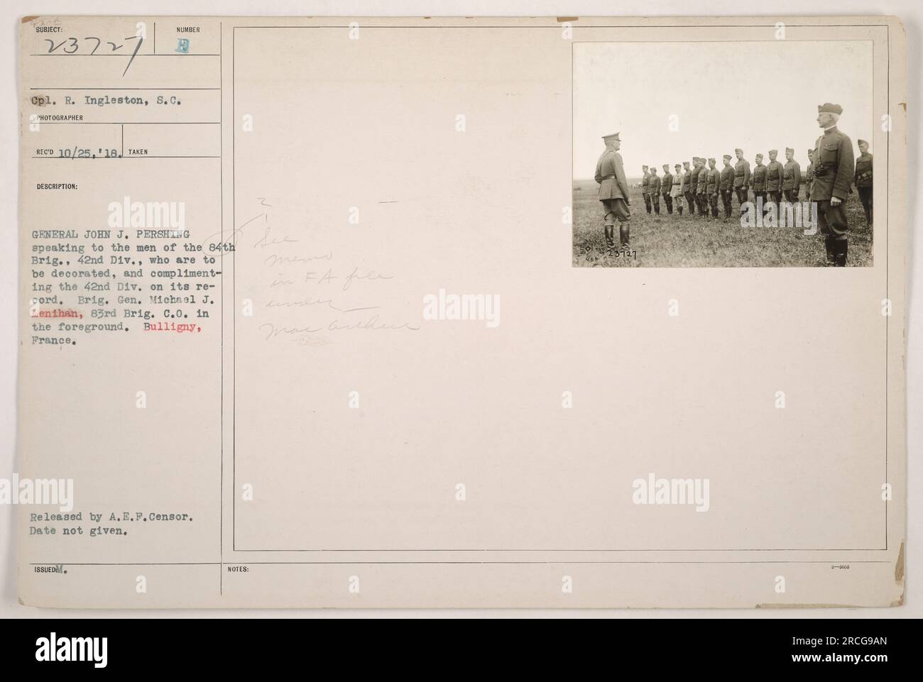 Cpl. R. Ingleston of the Signal Corps captured this photograph of ...