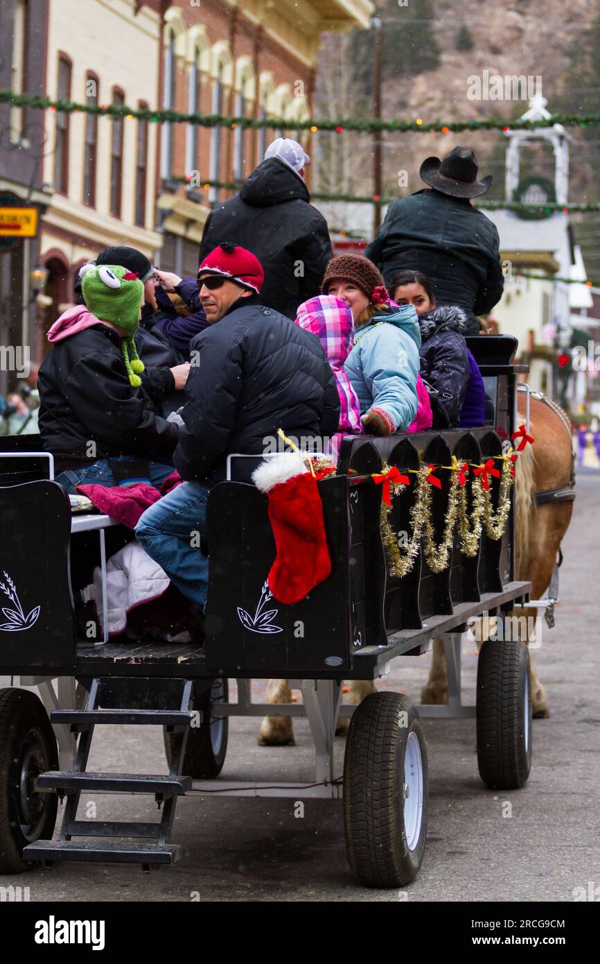 Horse-drawn wagon ride Stock Photo - Alamy