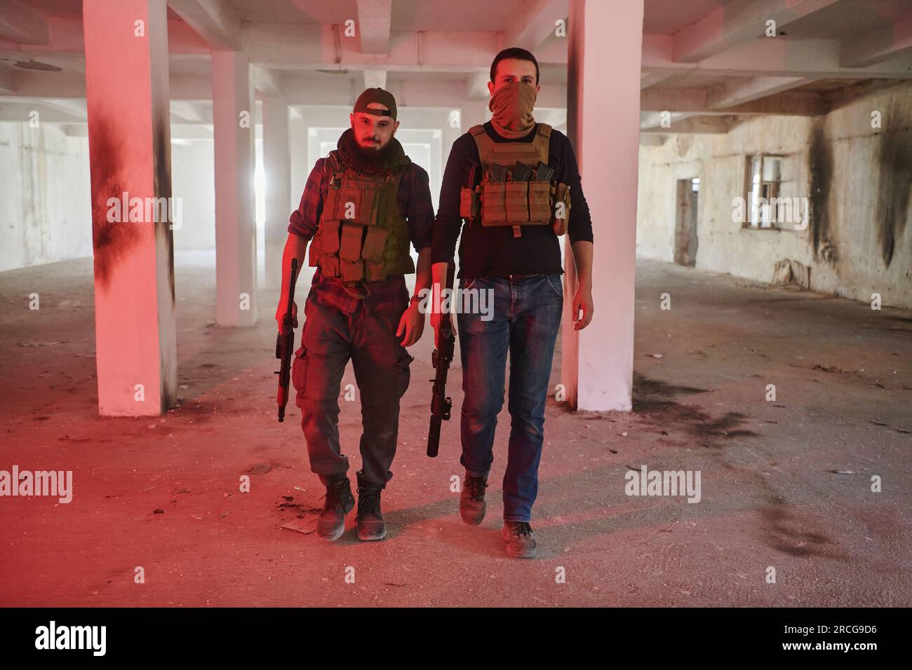 An abandoned building serves as the stronghold for a team of terrorists ...