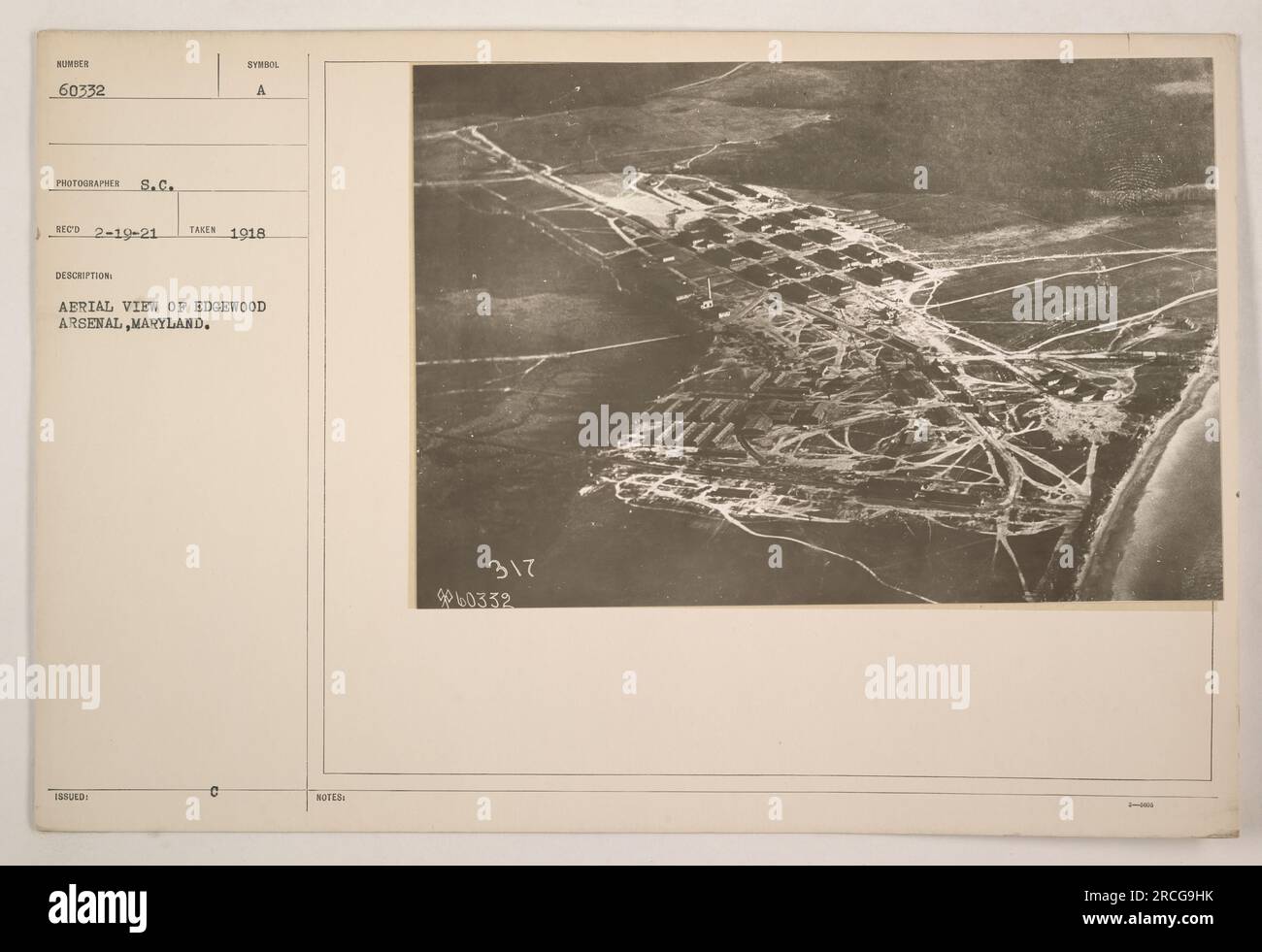 Aerial view of the HUMBER plant at the Edgewood Arsenal in Maryland ...