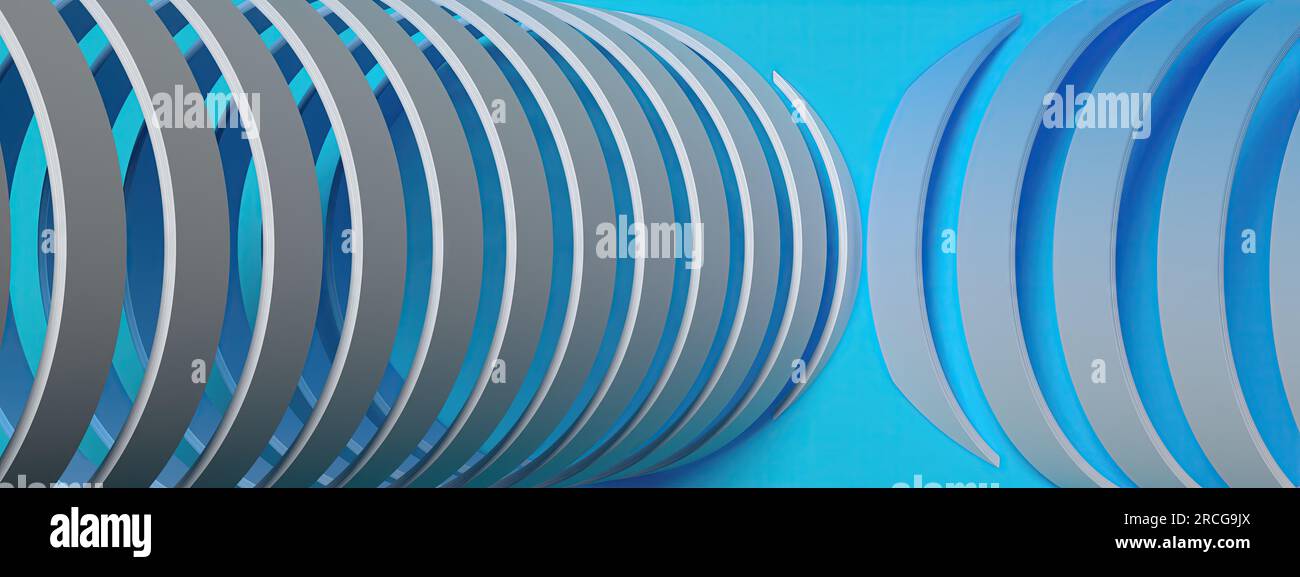 Overlapping Cylinders Modern Art Impact of Contemporary Background Blue and White Abstract ...