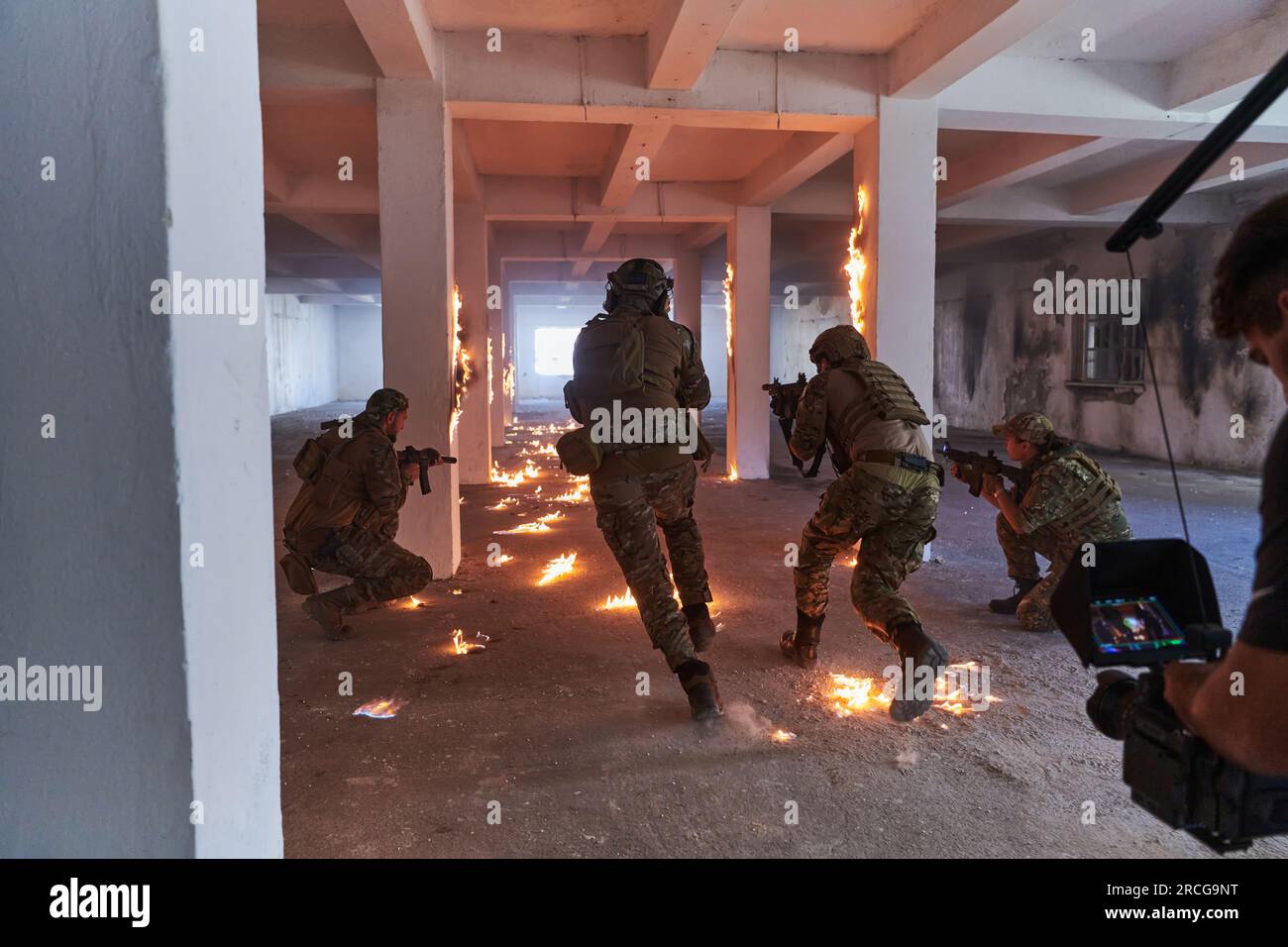 A professional cameraman captures the intense moments as a group of ...