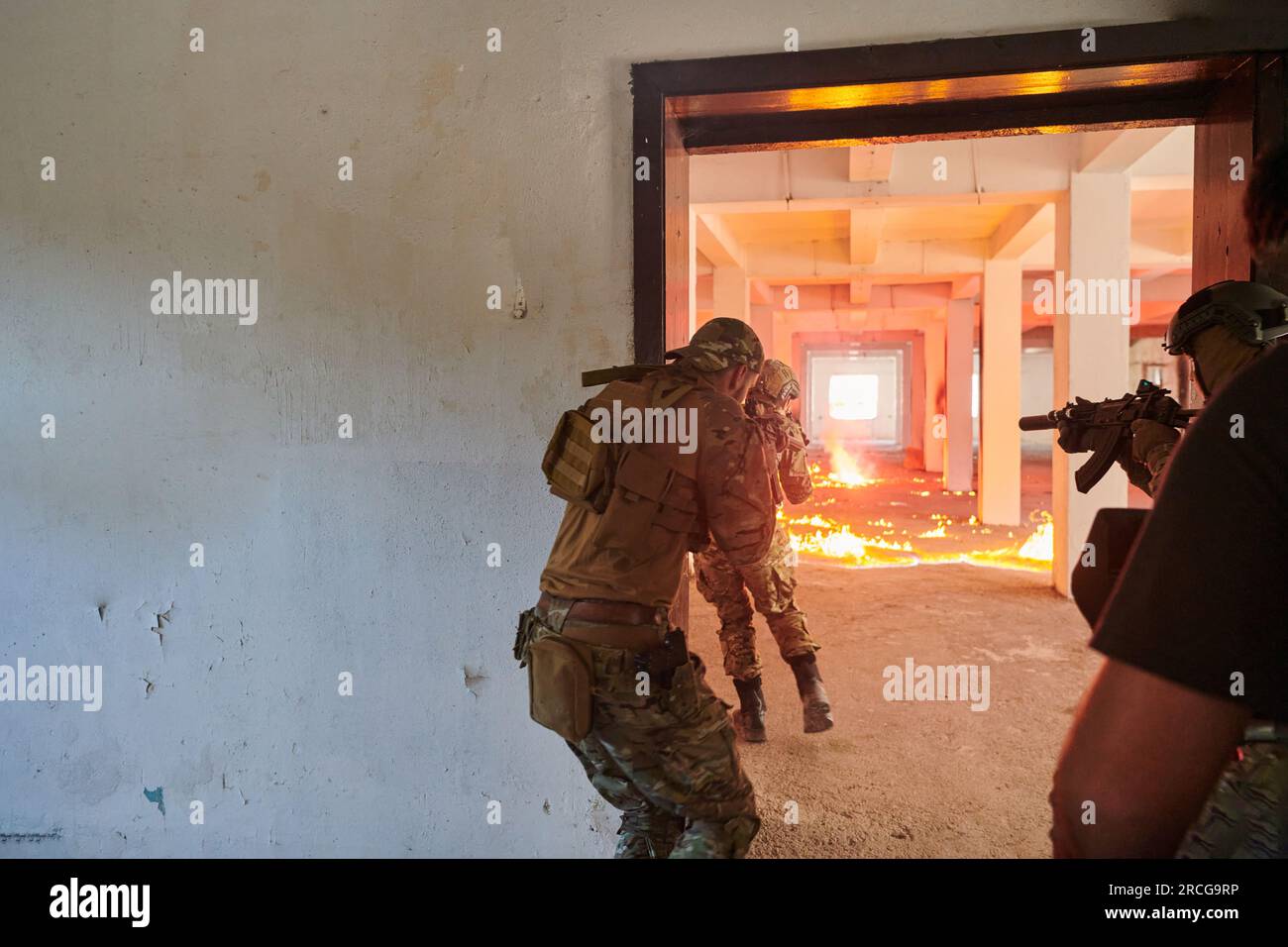 A group of professional soldiers bravely executes a dangerous rescue ...