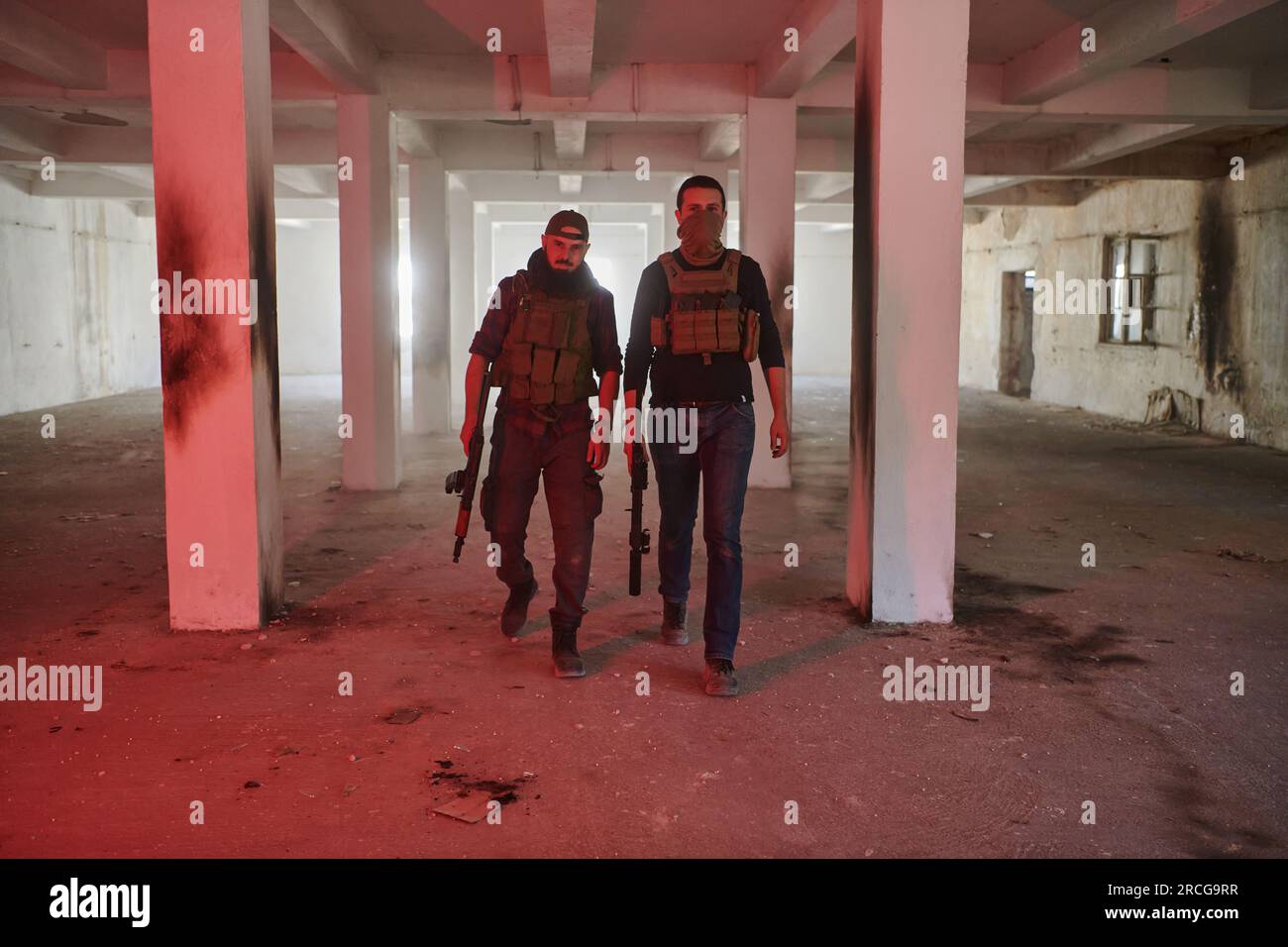 An abandoned building serves as the stronghold for a team of terrorists ...