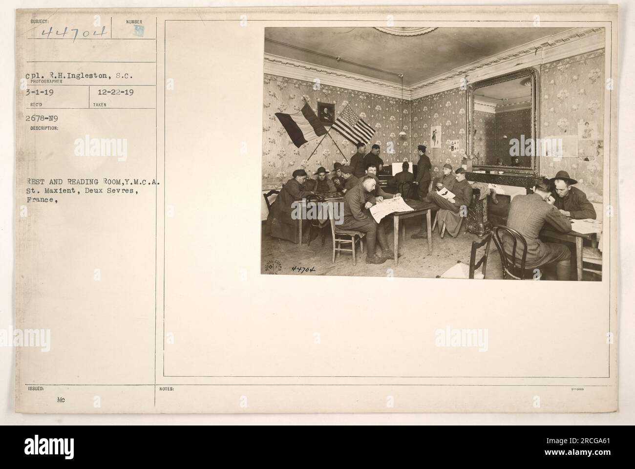 Soldier resting and reading in the YMCA rest and reading room in St ...
