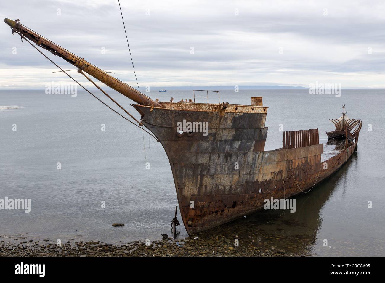 Famous Lord Lonsdale Ship Old Rusty Hull, Punta Arenas Chile. Shipwreck ...