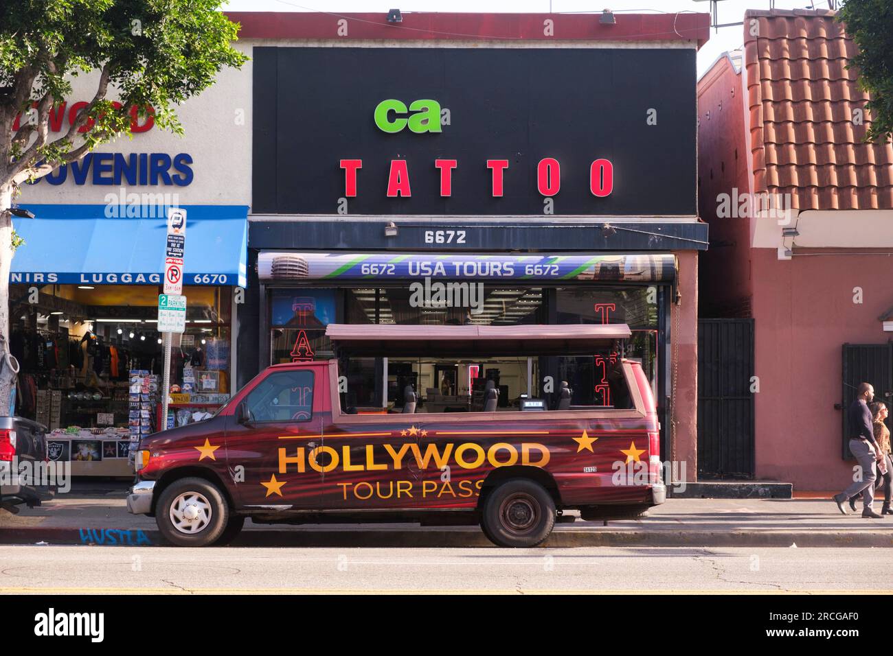 Tour van. Hollywood Boulevard, Hollywood, Los Angeles, California ...