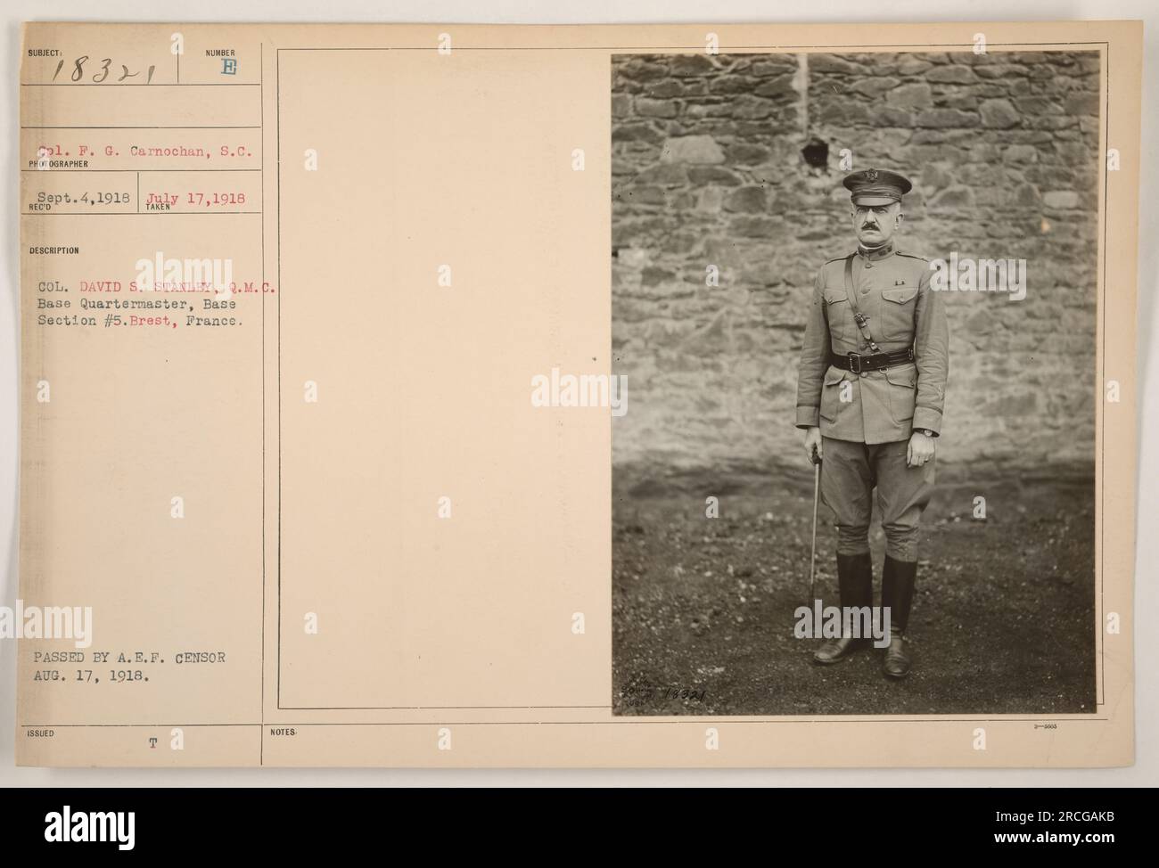 Col david s stanley hi-res stock photography and images - Alamy