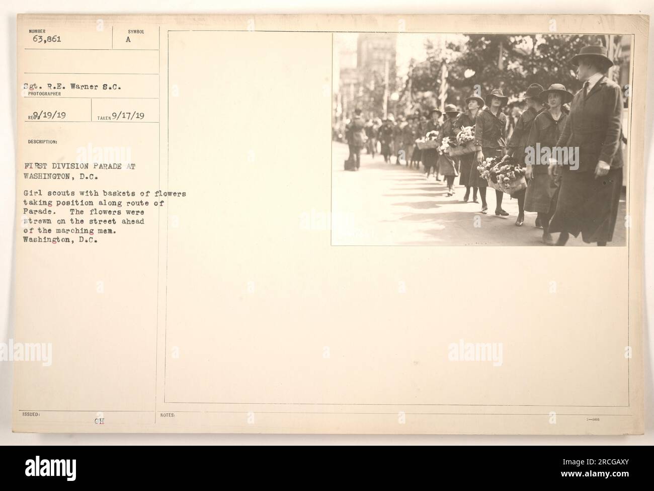Girl Scouts participating in the First Division Parade at Washington, D ...
