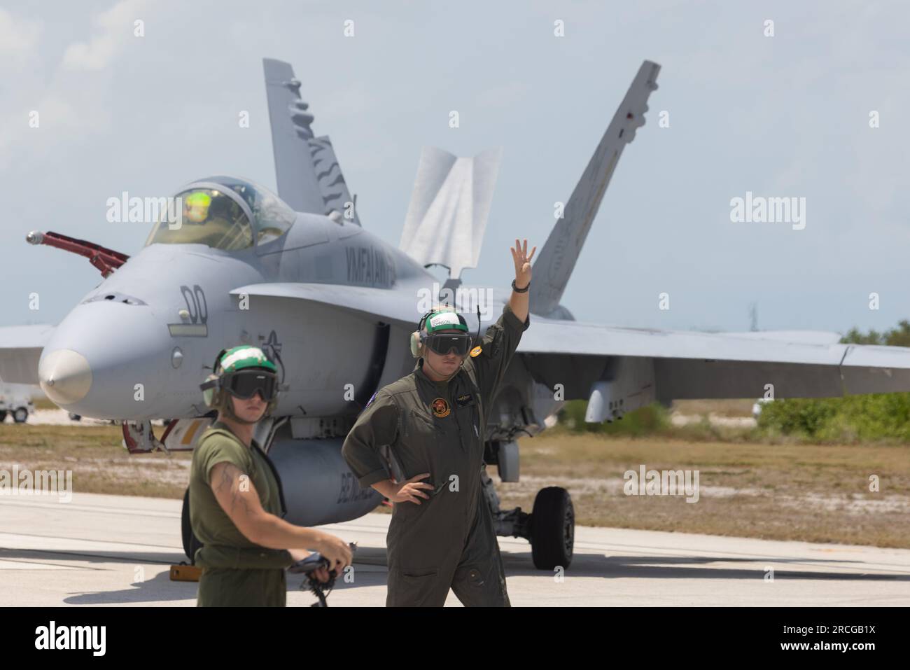 A U.S. Marine Corps airframe mechanic with Marine All Weather Fighter ...