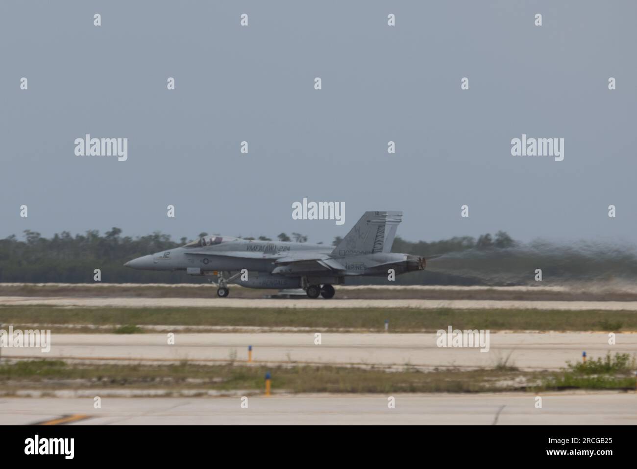 A U.S. Marine Corps F/A-18 with Marine All Weather Fighter Attack ...