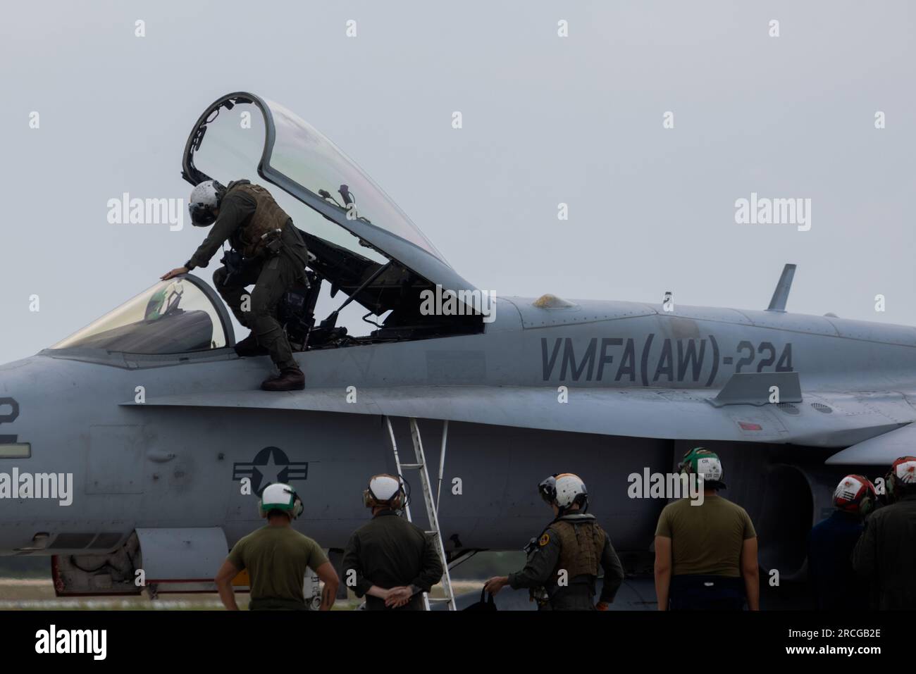 A U.S. Marine pilot with Marine All Weather Fighter Attack Squadron ...