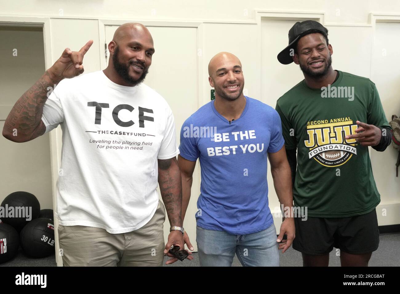 Jurrell Casey (left), Austin Ekeler (center) and JuJu Smith-Schuster ...