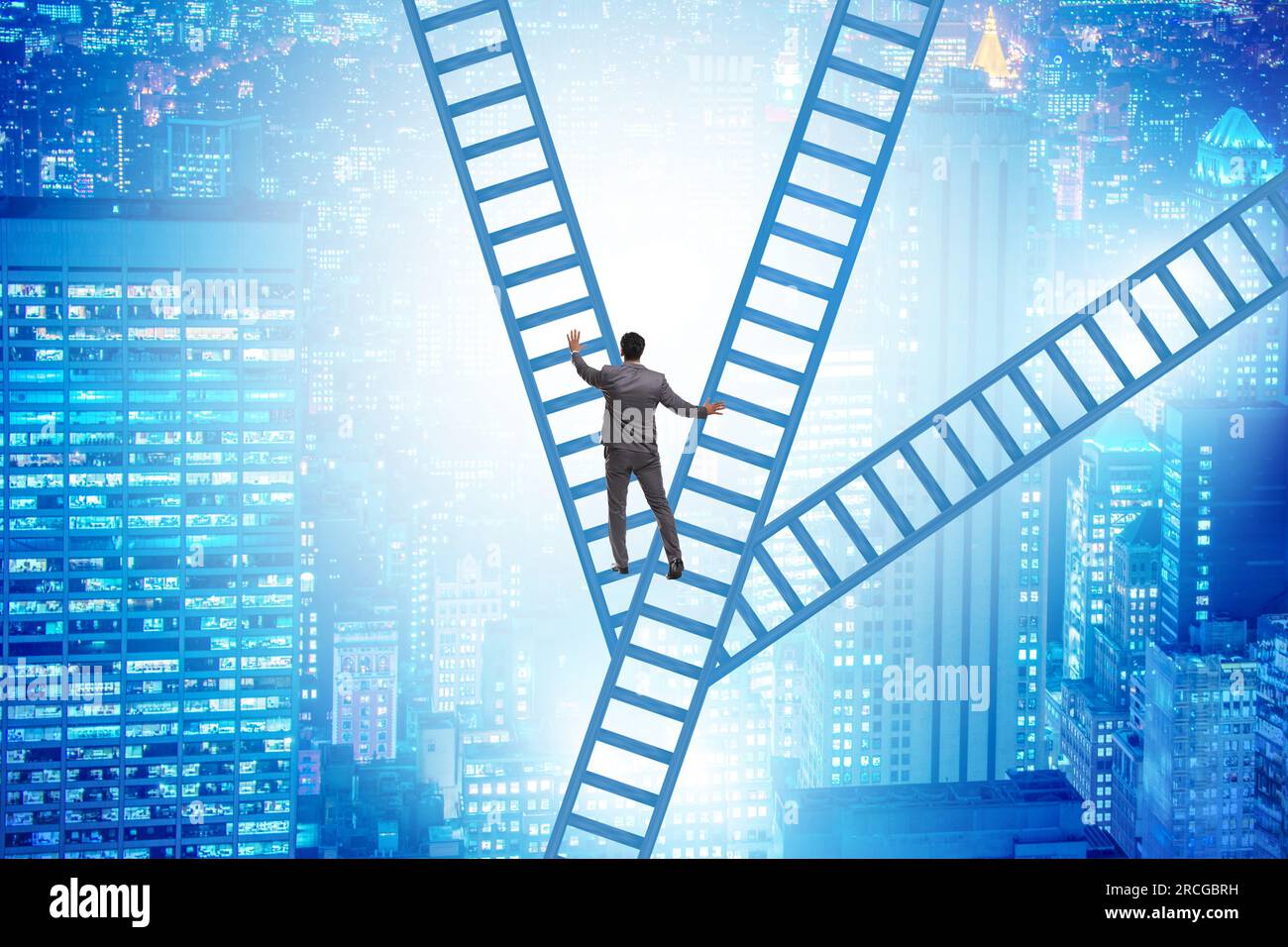 Different career path concept with the businessman Stock Photo - Alamy