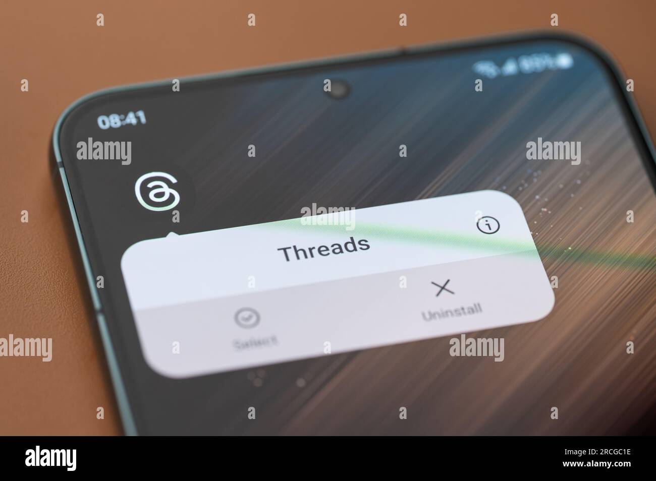 New York, USA - July 7, 2023: Threads app info on smartphone screen ...