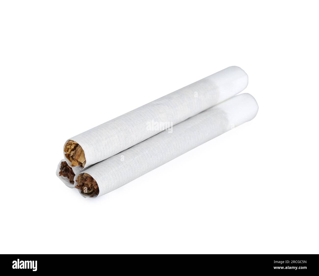 Hand rolled tobacco cigarettes on white background Stock Photo - Alamy