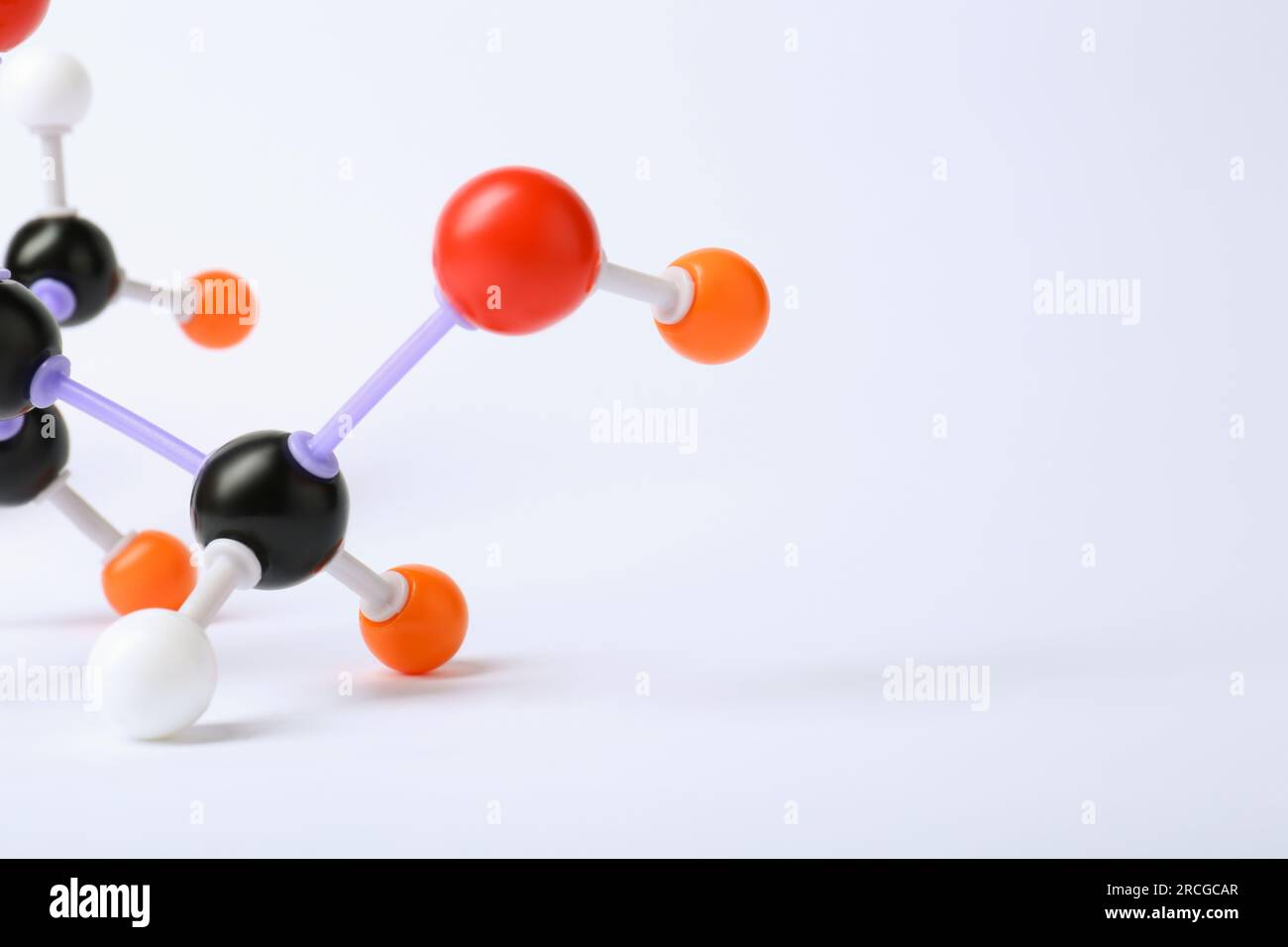 Molecule of sugar on white background, closeup. Chemical model Stock ...