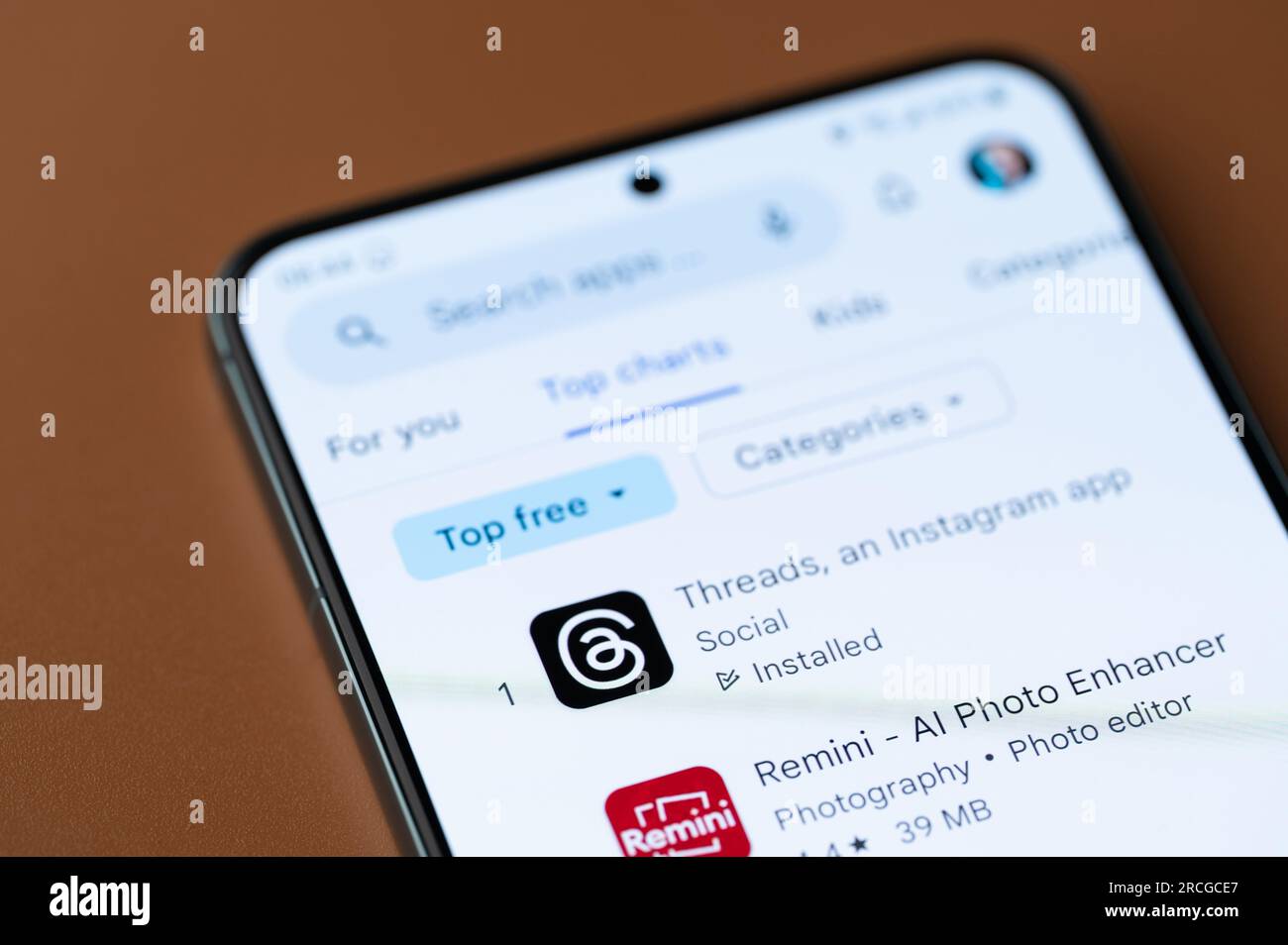 New York, USA - July 7, 2023: Threads app number one in google store on ...