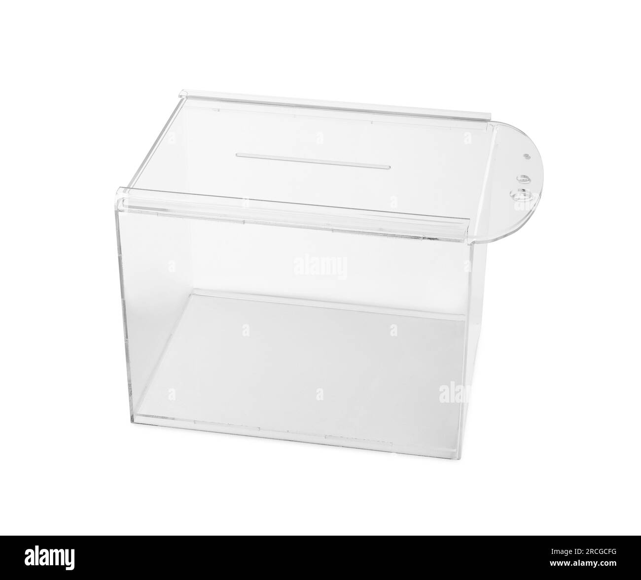 One transparent ballot box isolated on white Stock Photo - Alamy