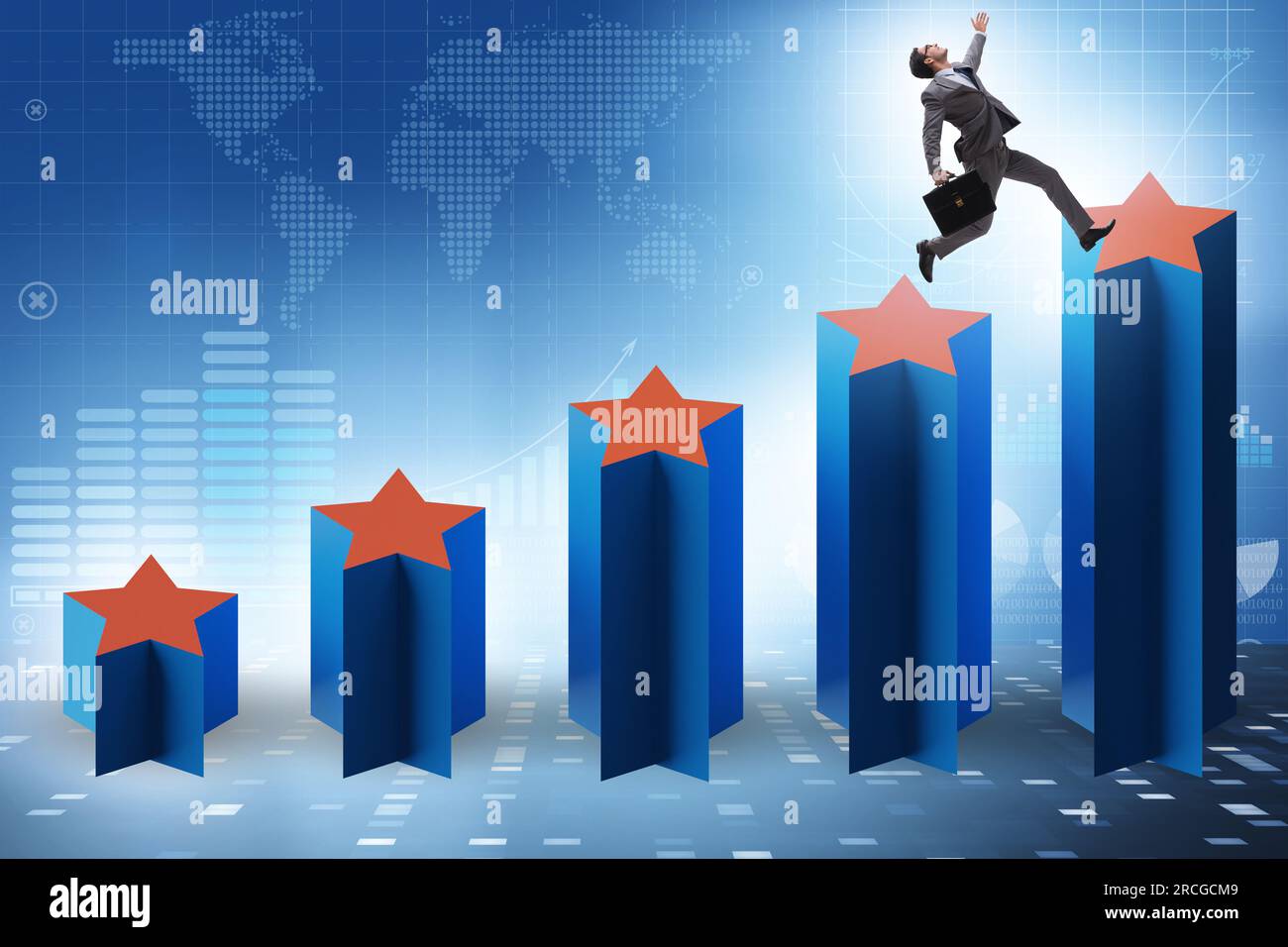 Concept of growing satisfaction levels with the stars Stock Photo - Alamy