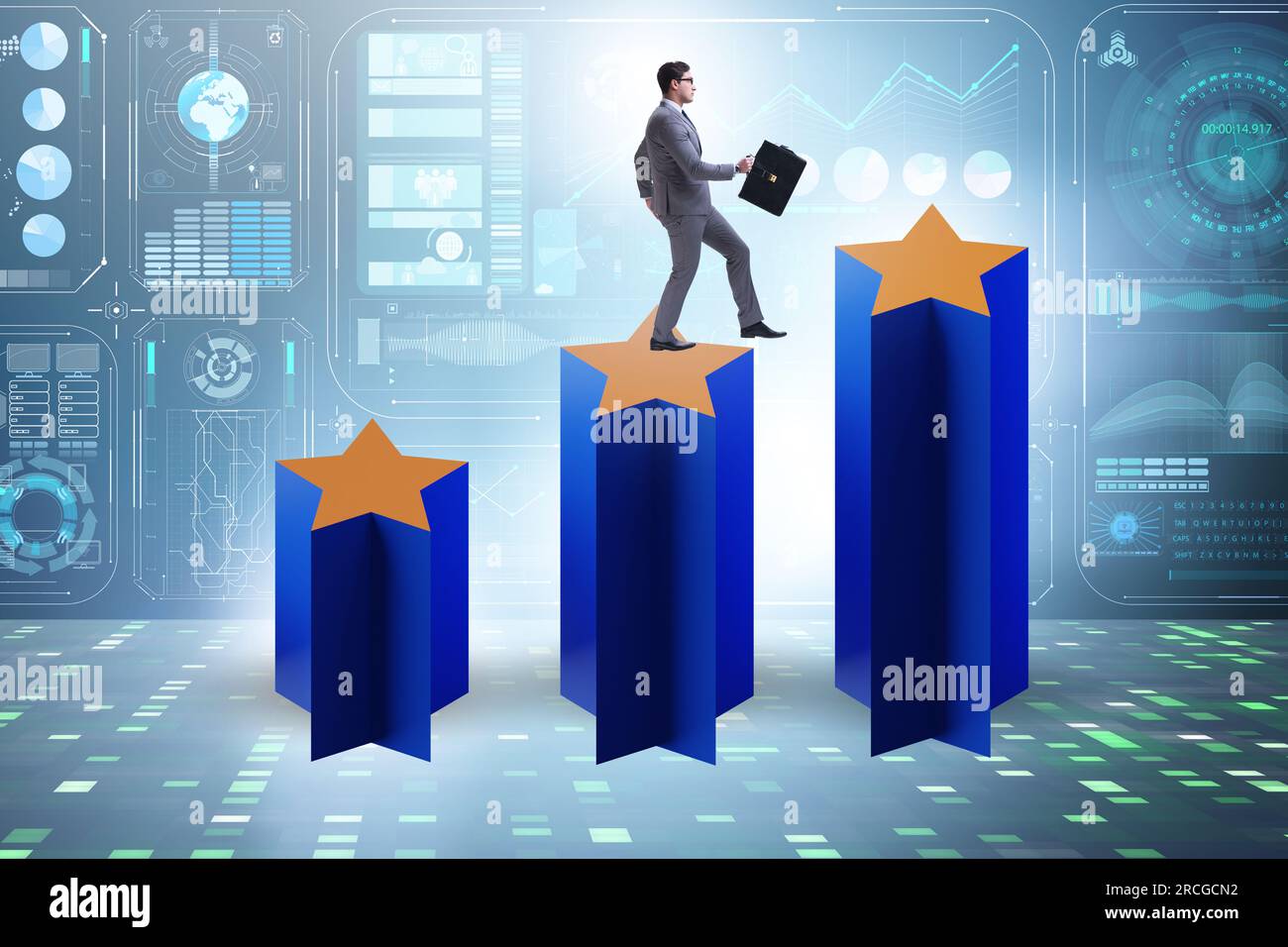 Concept of growing satisfaction levels with the stars Stock Photo - Alamy