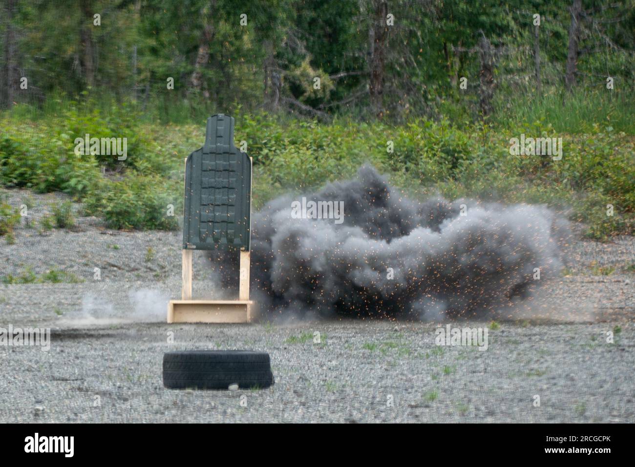 A M67 fragmentation grenade explodes at Kraft range on Joint Base ...