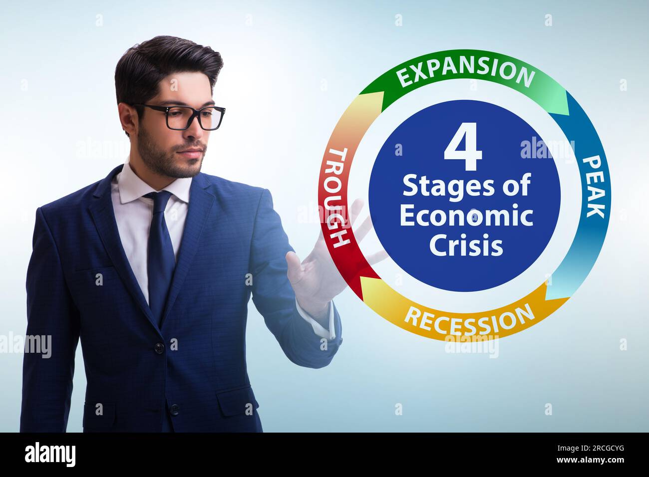 Illustration of four stages of the crisis Stock Photo - Alamy