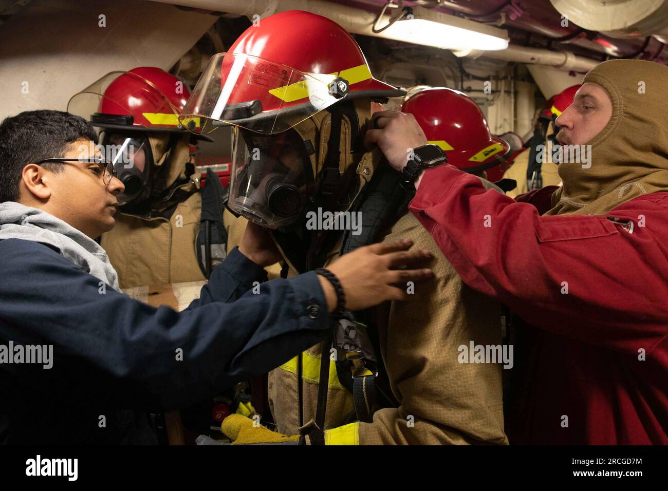 Sailors assigned to the world’s largest aircraft carrier USS Gerald R ...