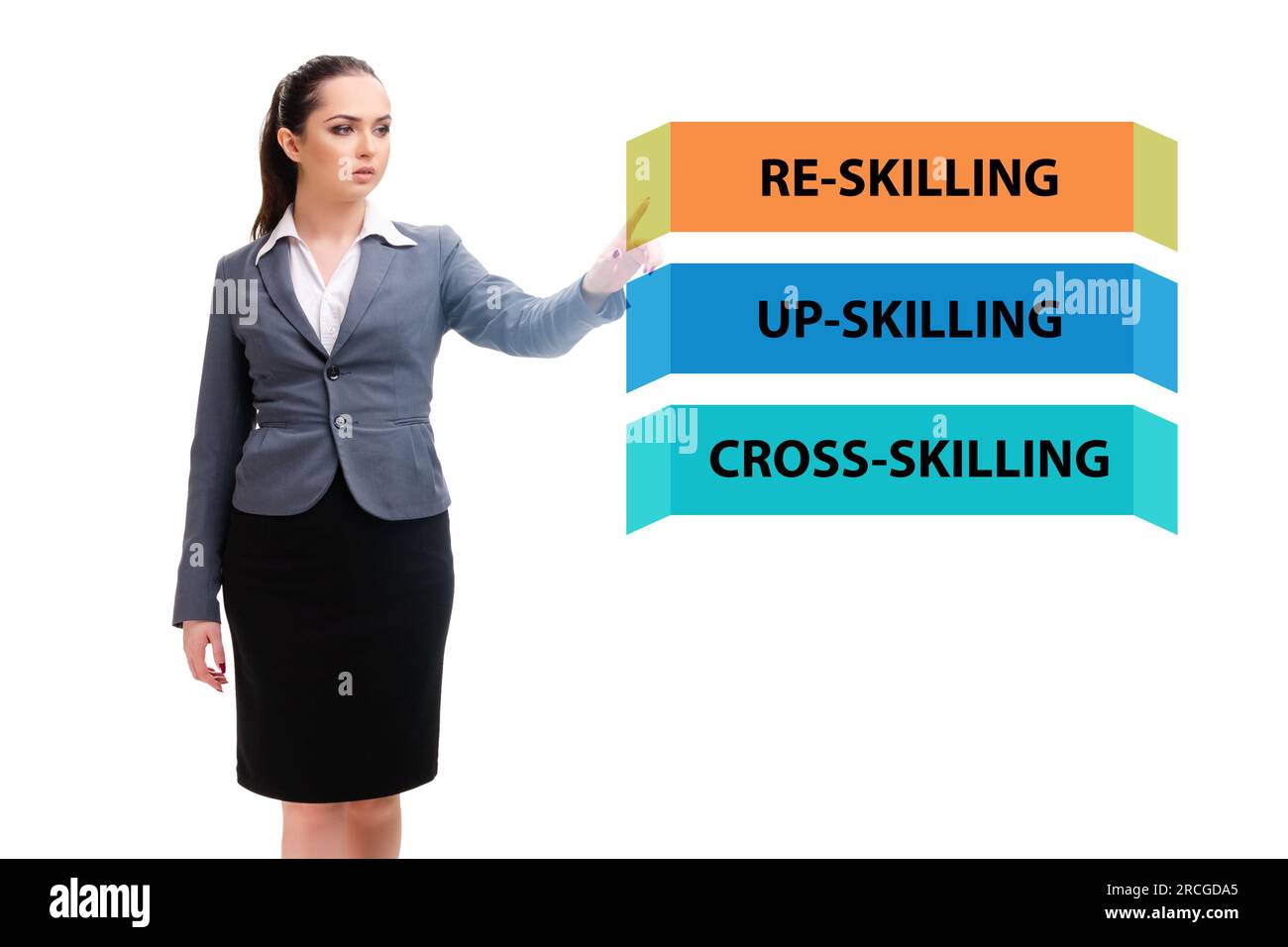 Re-skilling and upskilling in the learning concept Stock Photo - Alamy