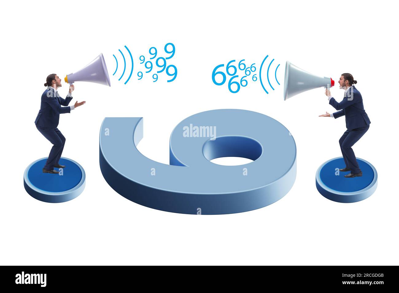 Argument over numbers nine and six Stock Photo - Alamy