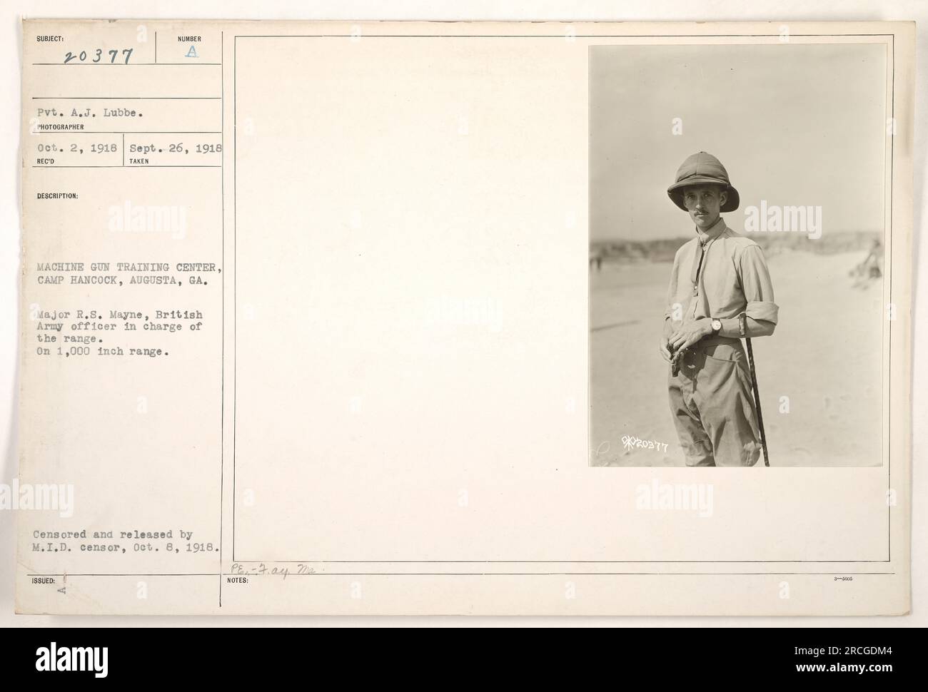 Recd taken description number machine gun training center hi-res stock ...