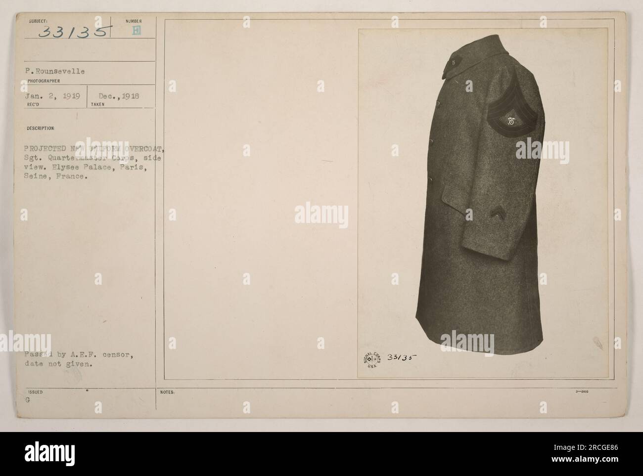 Sgt quartermaster corps hi-res stock photography and images - Alamy