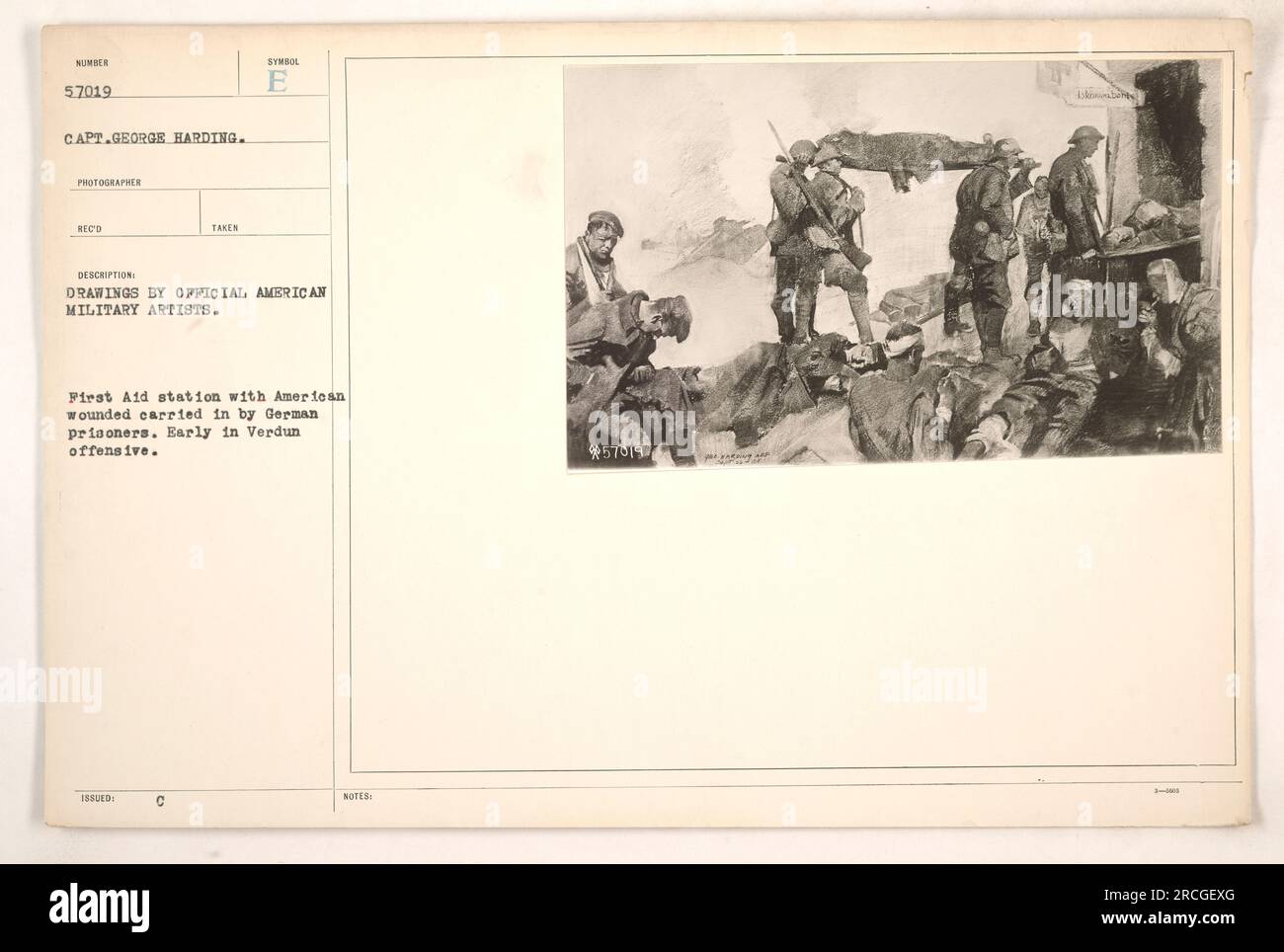 "First Aid Station with American wounded carried in by German prisoners ...