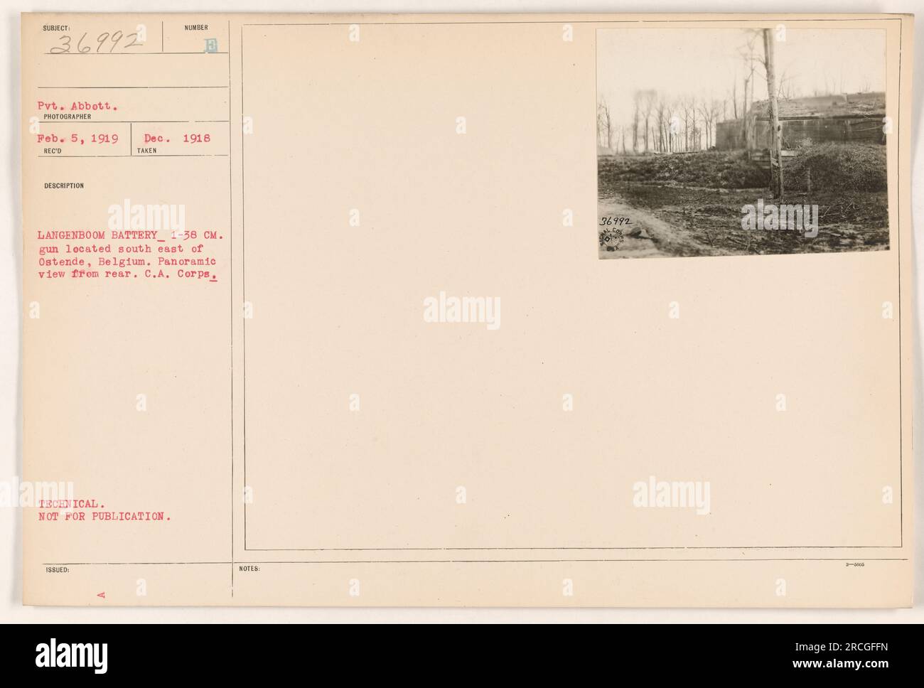 Rear view of Langenboom Battery, an artillery unit equipped with a 1-38 ...