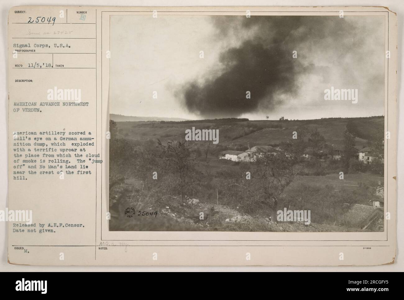 American artillery successfully hit a German ammunition dump during the ...