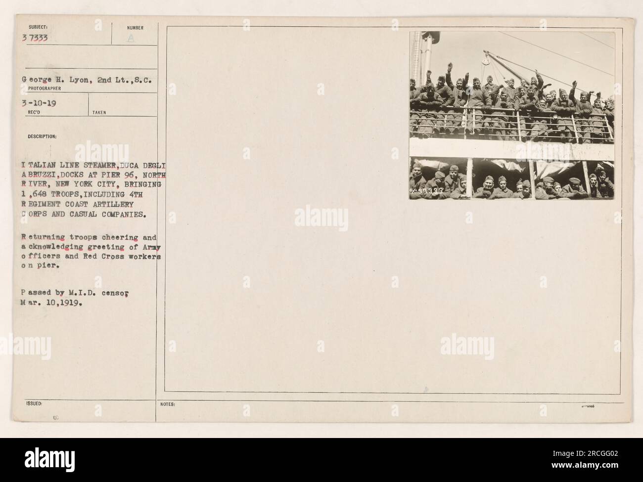 1919 american troops seen aboard hi-res stock photography and images ...