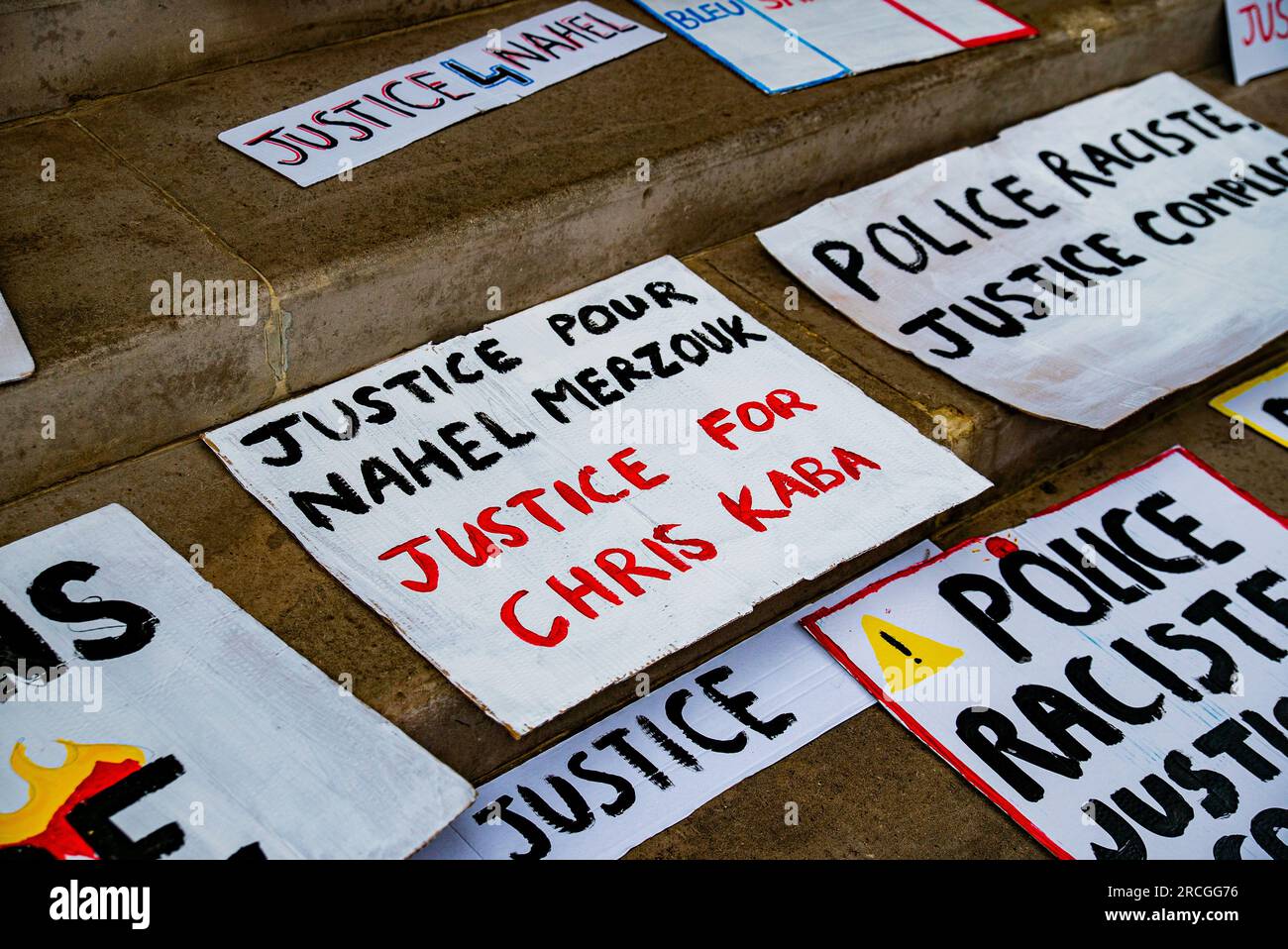 London, United Kingdom - July 14th 2023 Vigil for Nahel Merzouk outside ...
