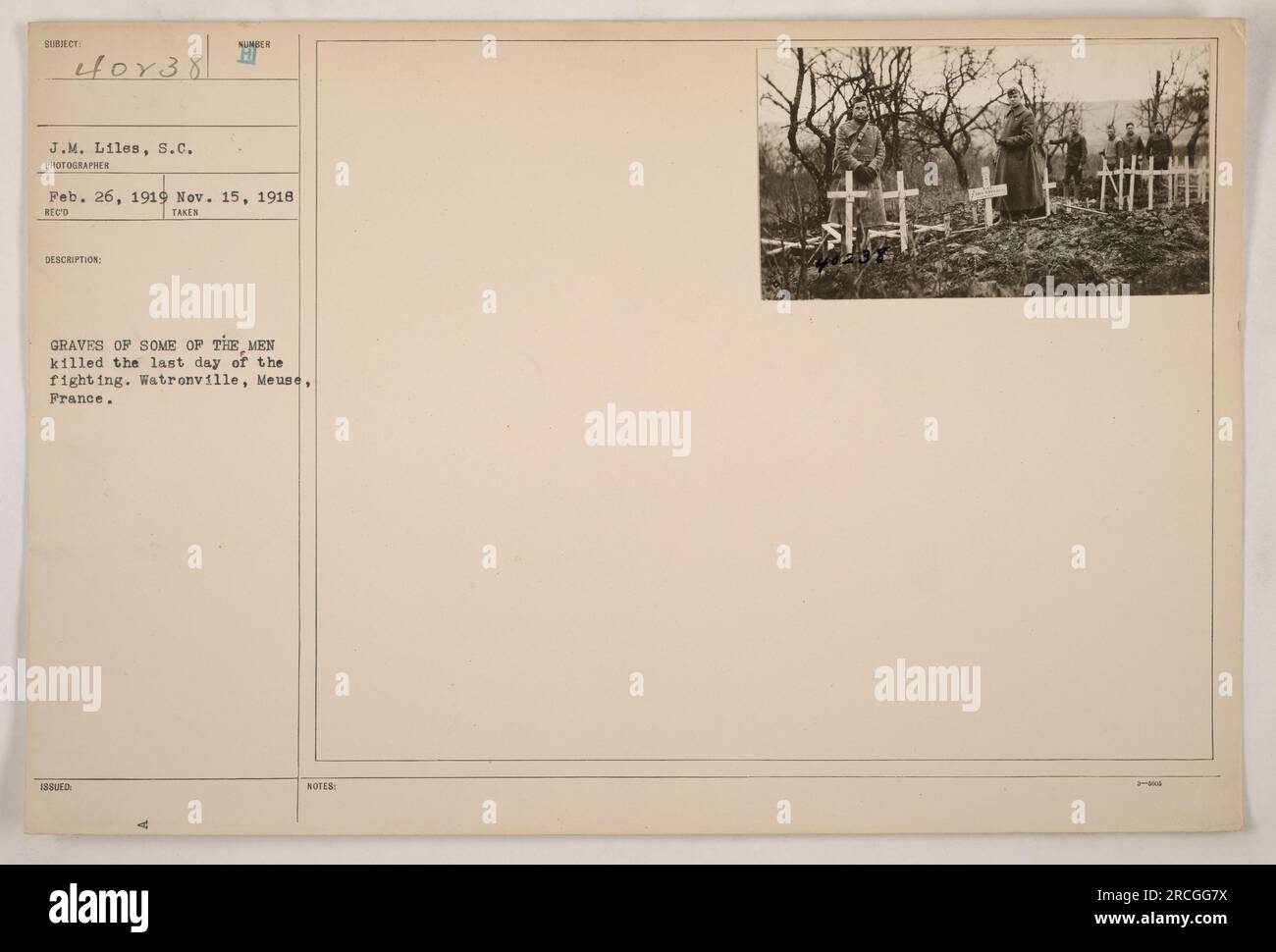 Image showing a row of graves of soldiers who were killed on the last ...