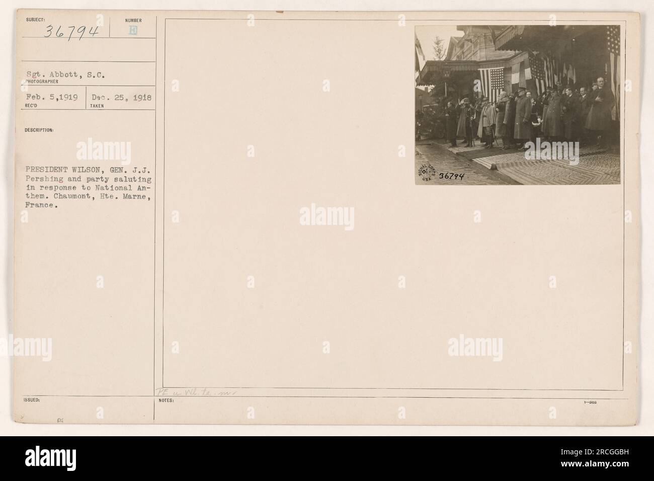 President Wilson and General J.J. Pershing, along with their entourage ...